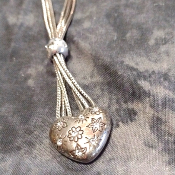 Brighton | Jewelry | Brighton Crystallized Heart With Bead That Slides ...